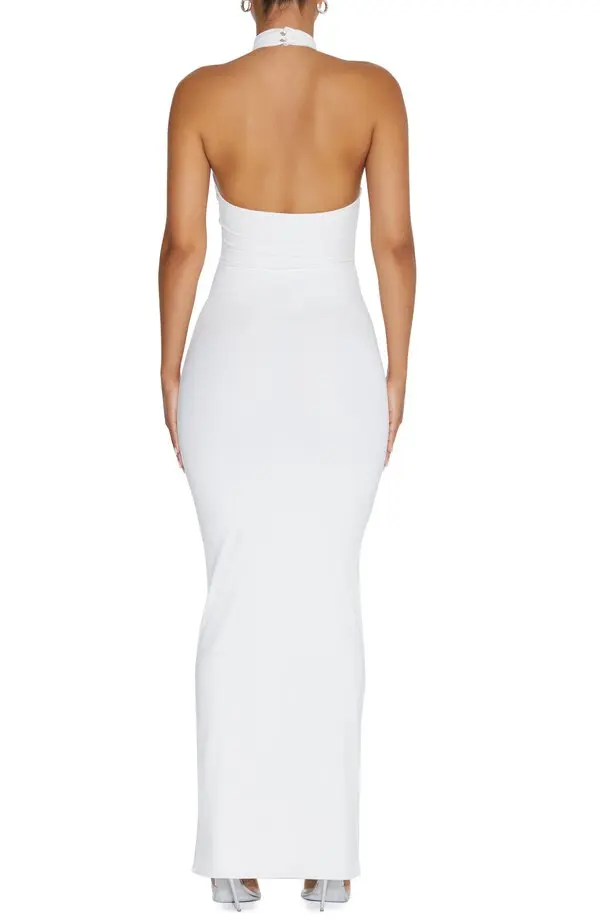 Naked Wardrobe Baby Snatched Halter Dress In White - 33% Off | Editorialist