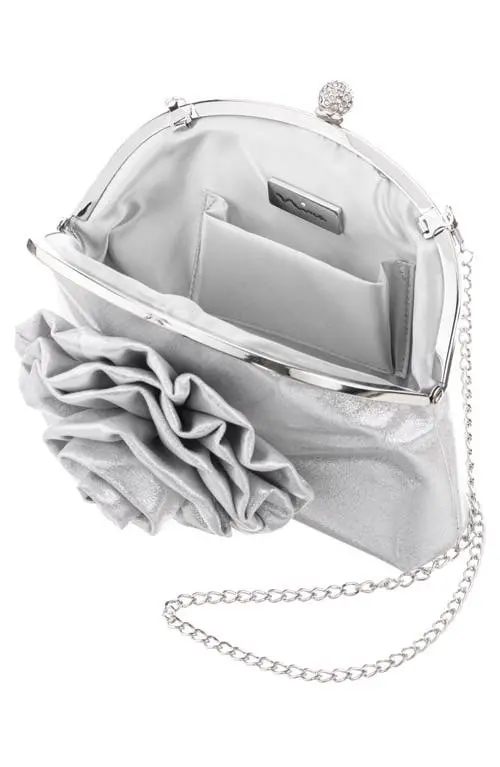 Nina Sweetie Frame Clutch - Silver