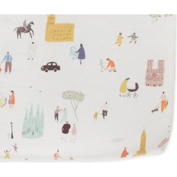 PEHR Organic Cotton Crib Sheet - Explore The World