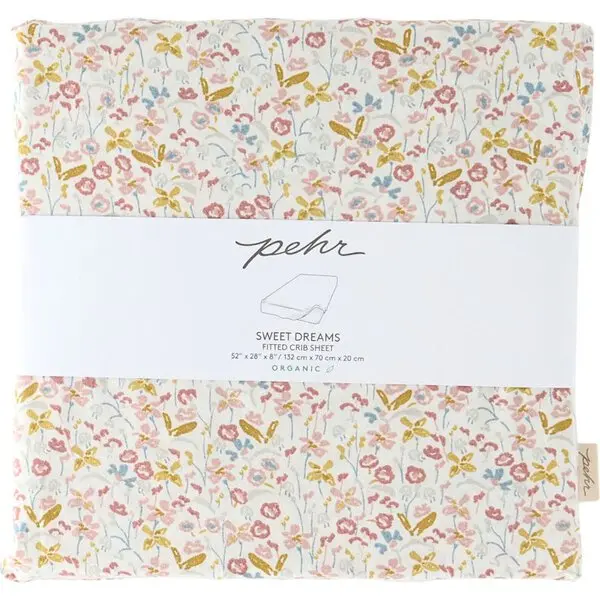 PEHR Organic Cotton Crib Sheet - Floret