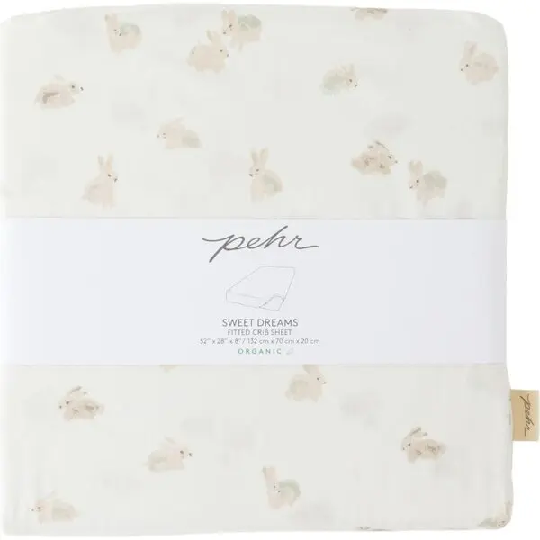 PEHR Organic Cotton Crib Sheet - Hoppy Bunny
