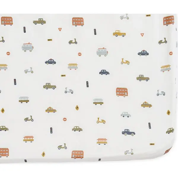 PEHR Organic Cotton Crib Sheet - Rush Hour