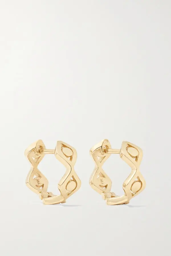 SYDNEY EVAN Evil Eye 14-karat Hoop Earrings - Gold
