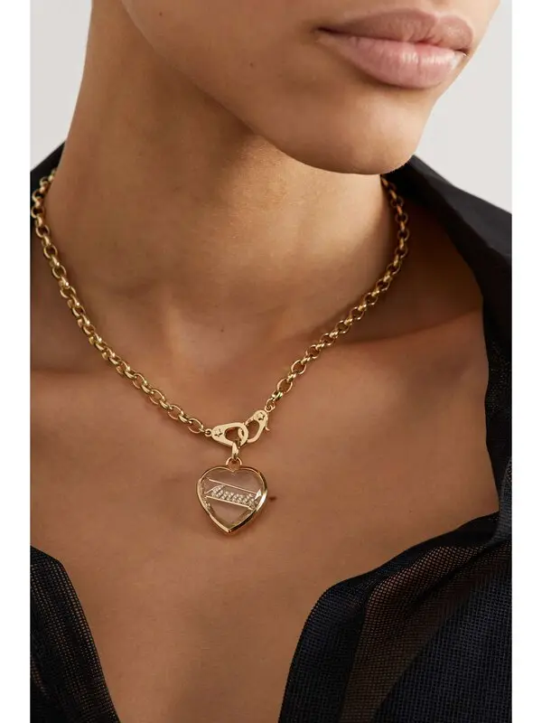 FOUNDRAE 18-karat Quartz And Diamond Heart Necklace