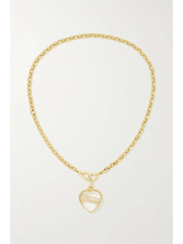 FOUNDRAE 18-karat Quartz And Diamond Heart Necklace