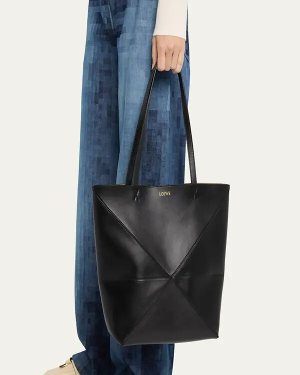 Loewe Puzzle Fold Medium Tote Bag - Black