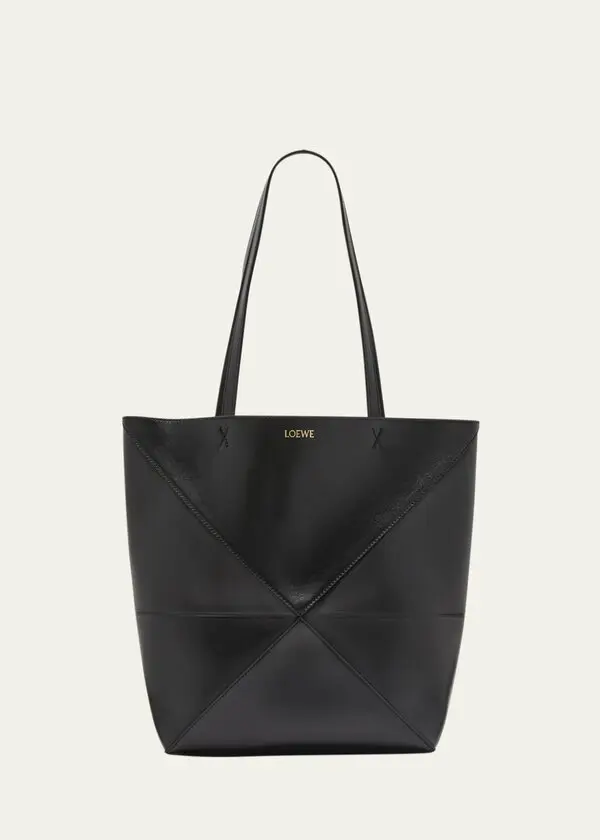 Loewe Puzzle Fold Medium Tote Bag - Black