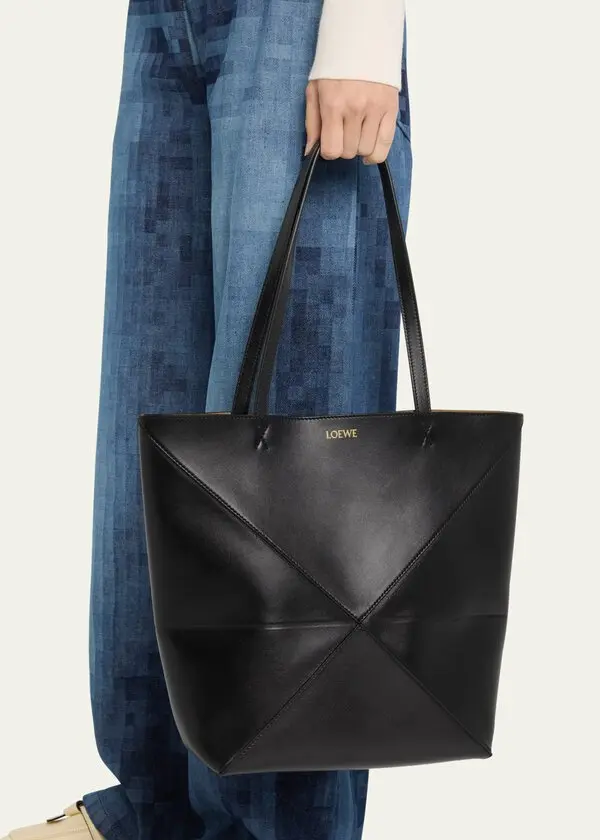 Loewe Puzzle Fold Medium Tote Bag - Black