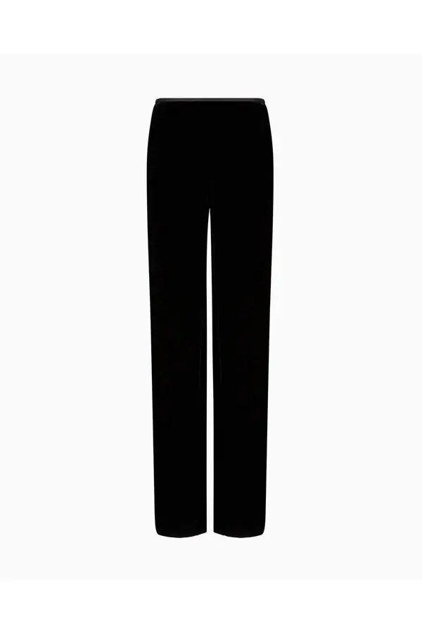 Emporio Armani Velvet Palazzo Trousers - Black