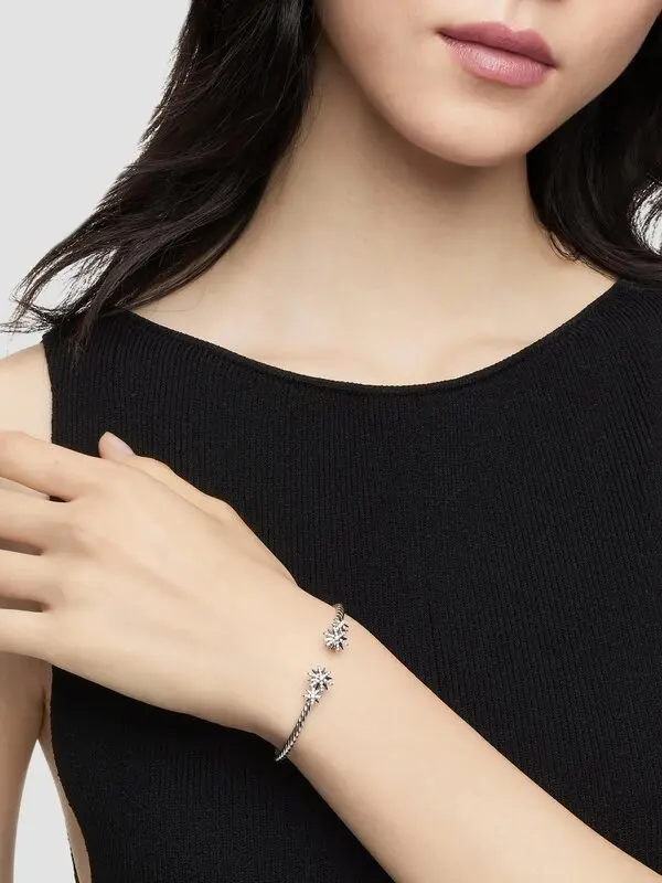 David Yurman Starburst Cable Bracelet In Sterling Silver - Diamond
