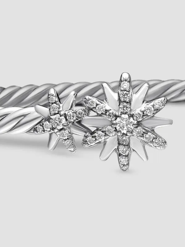 David Yurman Starburst Cable Bracelet In Sterling Silver - Diamond
