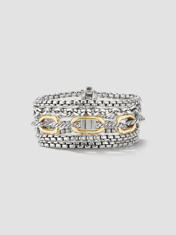 David Yurman Row Chain Bracelet With 18k