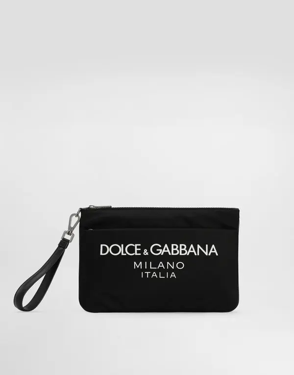 Dolce & Gabbana Nylon Pouch With Logo - Black