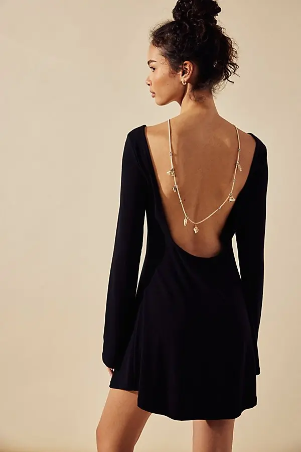 Free People Rosalia Long-Sleeve Low-Back Mini In Black - 50% Off |  Editorialist