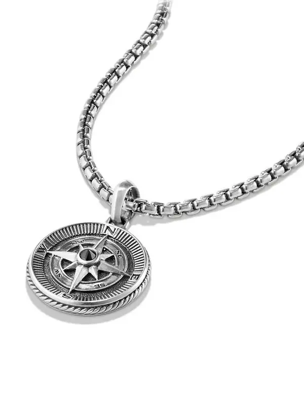 David Yurman Maritime Sterling &amp; Black Diamond Compass Amulet
