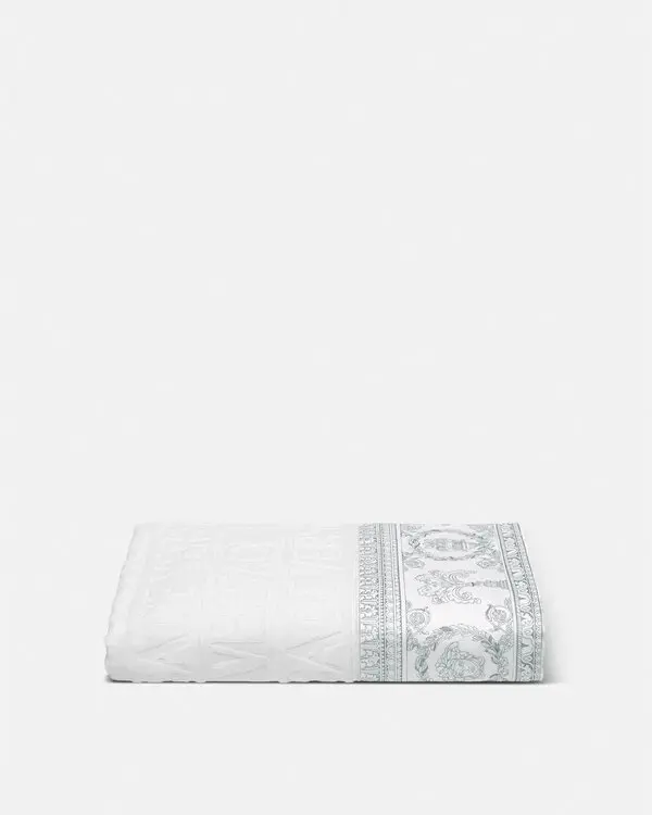 Versace I ♡ Baroque Bath Towel - White+silver