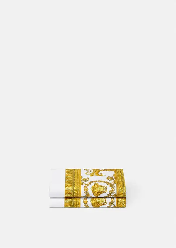 Versace I ♡ Baroque Full/ Pillowcase Set - White