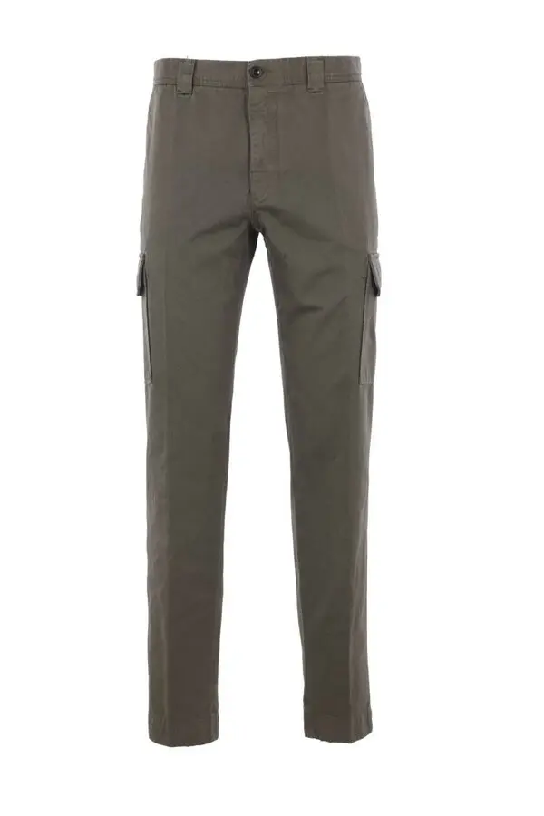 Incotex Cotton Gabardine Cargo Trousers - Green