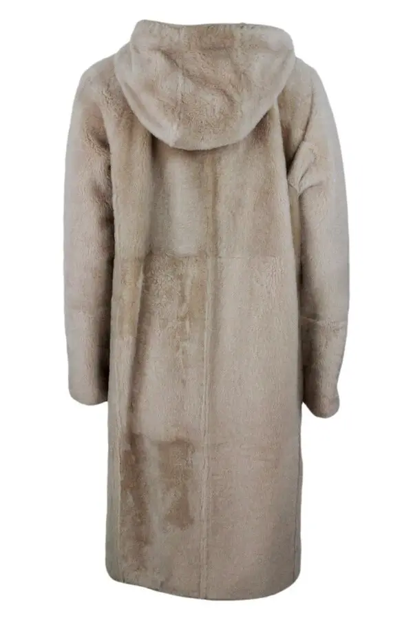 Brunello Cucinelli Shearling Reversible Coat In Beige - 52