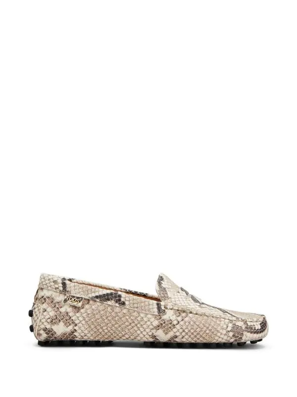 TOD'S Embossed Snakeskin Flat Shoes - Multicolor