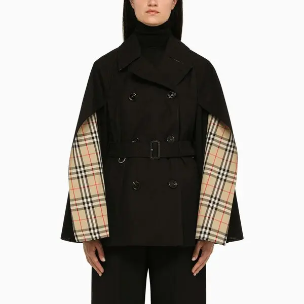 Burberry Cape/Trench Coat In Black 35% Off Editorialist