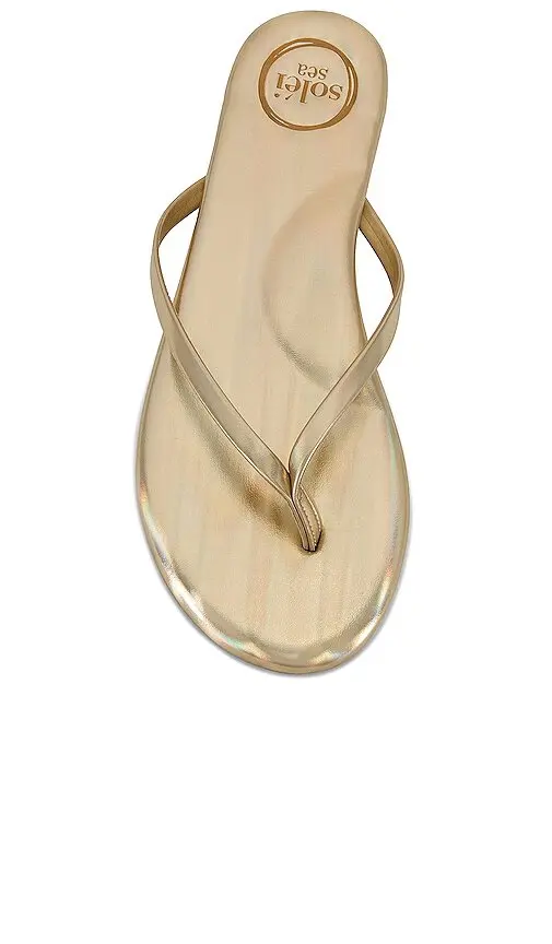 SOLEI SEA Indie Flip Flop Sandals - Metallic Gold