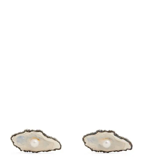 DEAKIN & FRANCIS Sterling Oyster Pearl Cufflinks