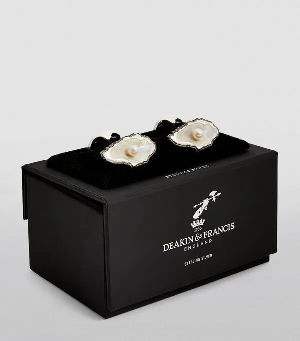 DEAKIN & FRANCIS Sterling Oyster Pearl Cufflinks