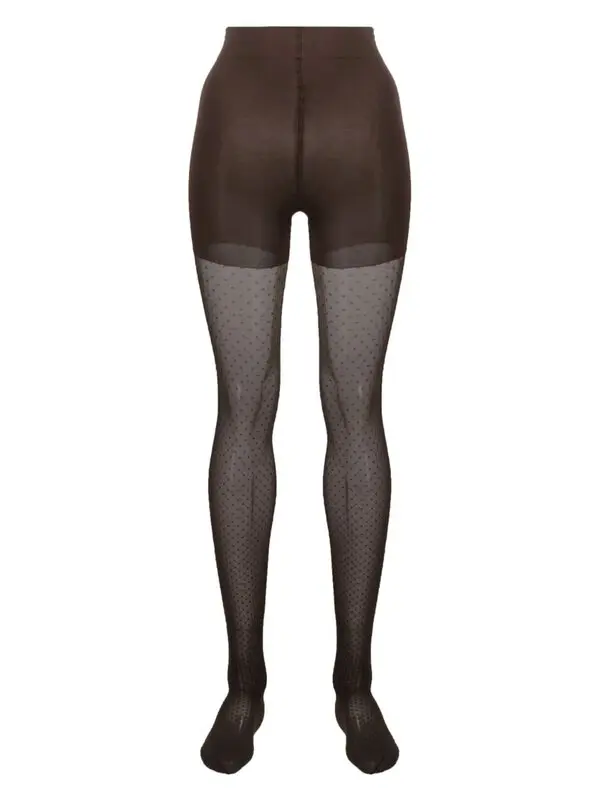 Wolford Control Dots Stretch Tights - Brown