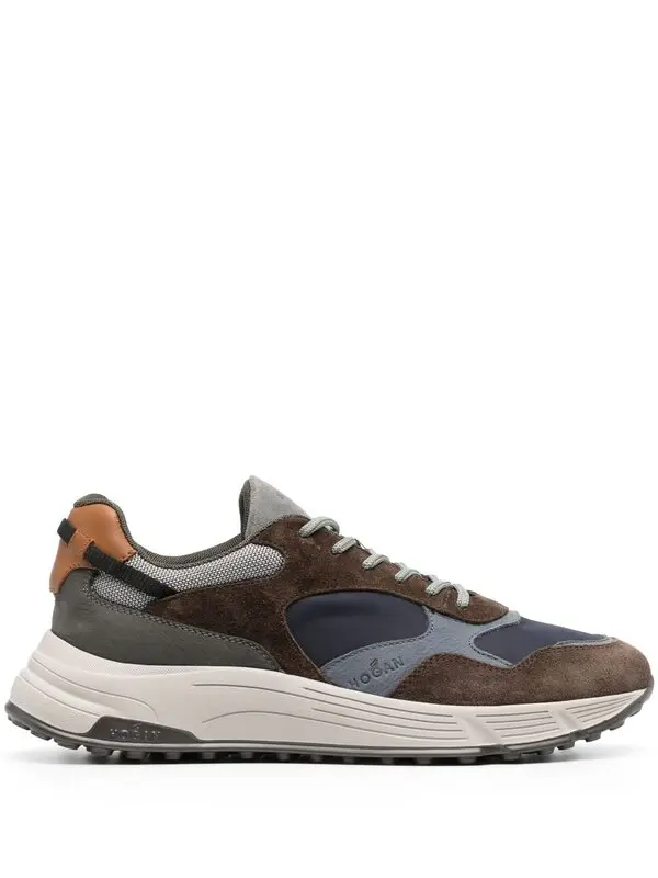 Hogan Hyperlight Panelled Suede Sneakers - Brown