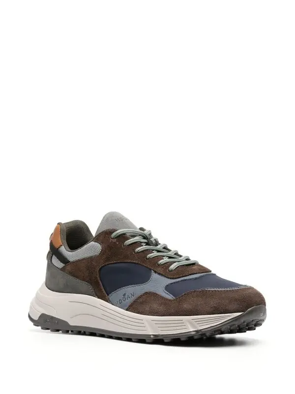 Hogan Hyperlight Panelled Suede Sneakers - Brown