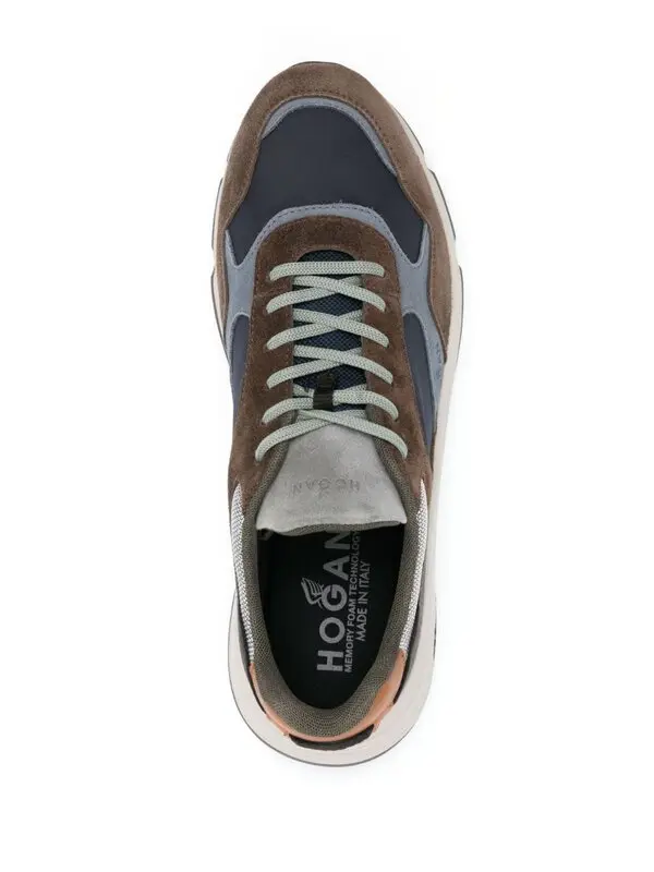 Hogan Hyperlight Panelled Suede Sneakers - Brown