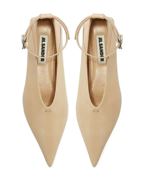 JIL SANDER Scarpa Leather Ballerina Shoes