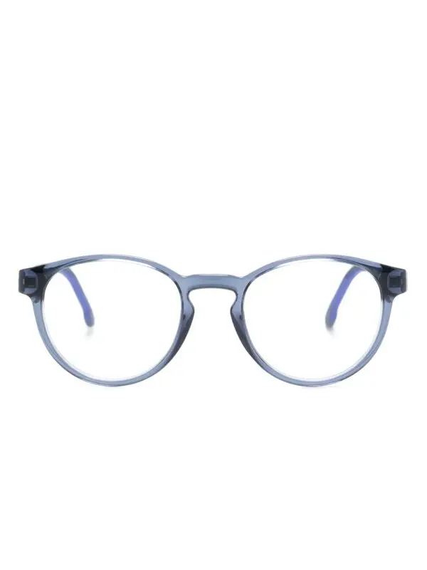 Carrera Eyewear Logo-plaque Round-frame Glasses - Blue
