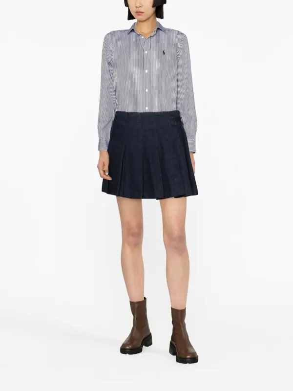 Polo Ralph Lauren Striped Shirt With Embroidered Logo - Black