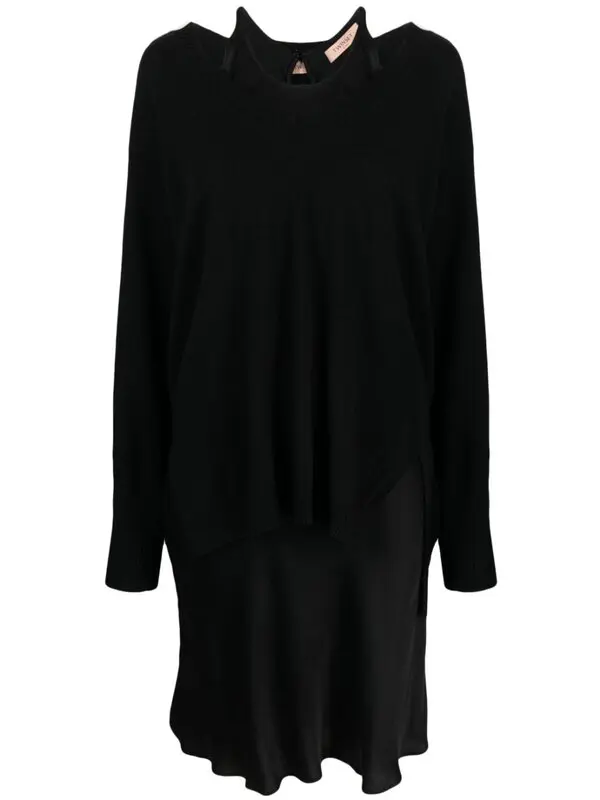 Twinset Layered Jumper Dress In Black - 30% Off | Editorialist
