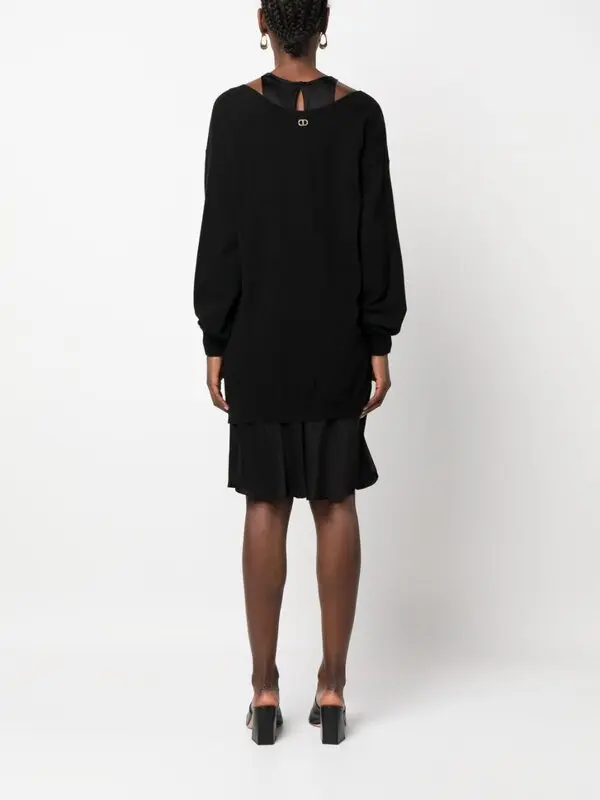 Twinset Layered Jumper Dress In Black - 30% Off | Editorialist