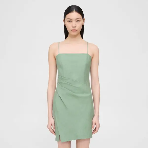 chinese dress ladies Theory Square Neck Midi Dress in White main image 0