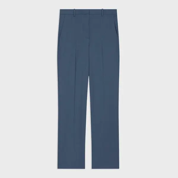 Theory High-waist Straight-leg Good Wool Pant
