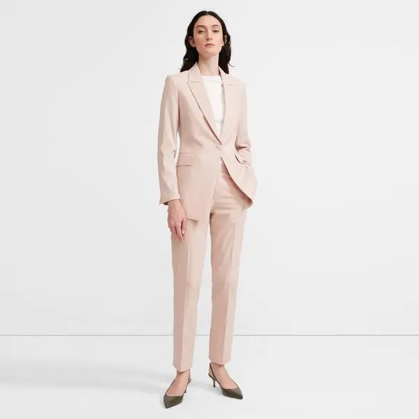 Theory Treeca Good Wool Pant - Petal Pink