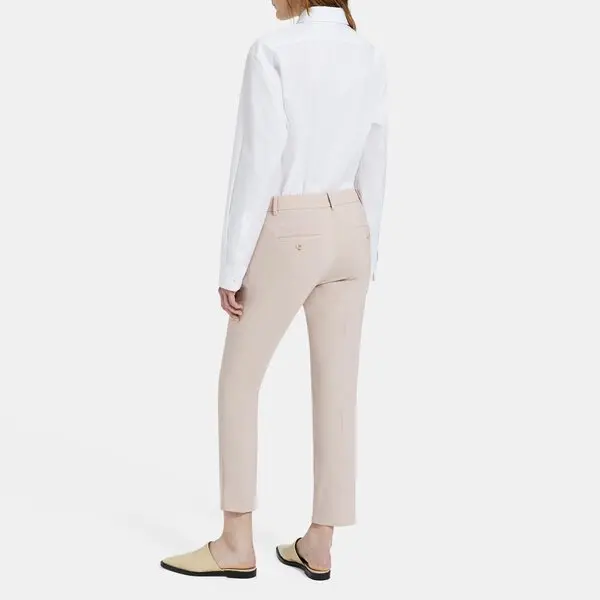 Theory Treeca Good Wool Pant - Petal Pink
