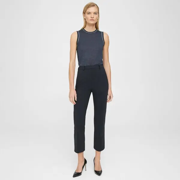 Theory Cropped High-waisted Precision Ponte Pants