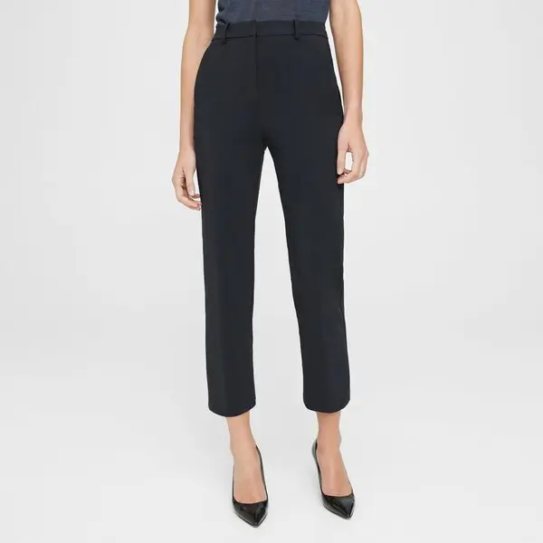 Theory Cropped High-waisted Precision Ponte Pants