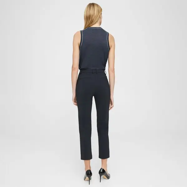 Theory Cropped High-waisted Precision Ponte Pants