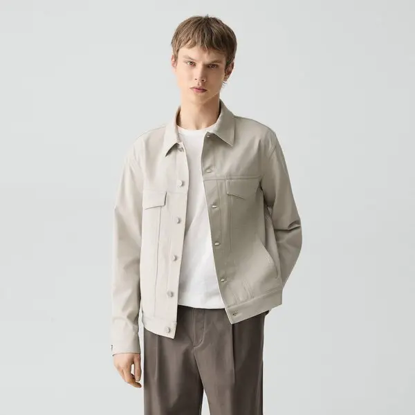 Theory River Trucker Jacket - Silver Cloud