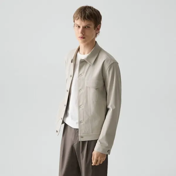 Theory River Trucker Jacket - Silver Cloud