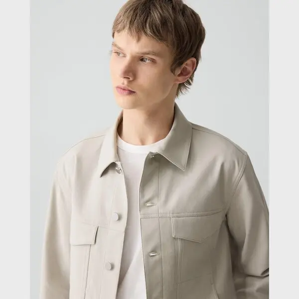 Theory River Trucker Jacket - Silver Cloud