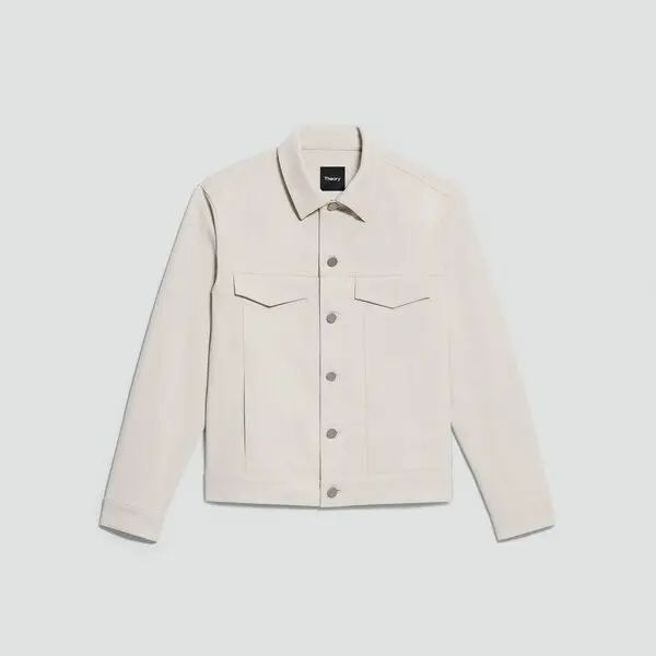 Theory River Trucker Jacket - Silver Cloud