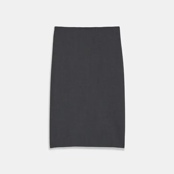 Theory Pencil Skirt In Stretch Wool - Charcoal Melange