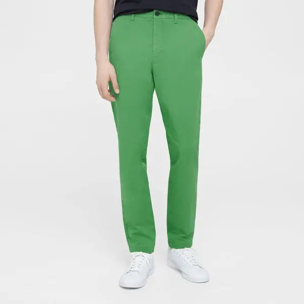Theory Classic-fit Pant In Organic Cotton - Jade Green